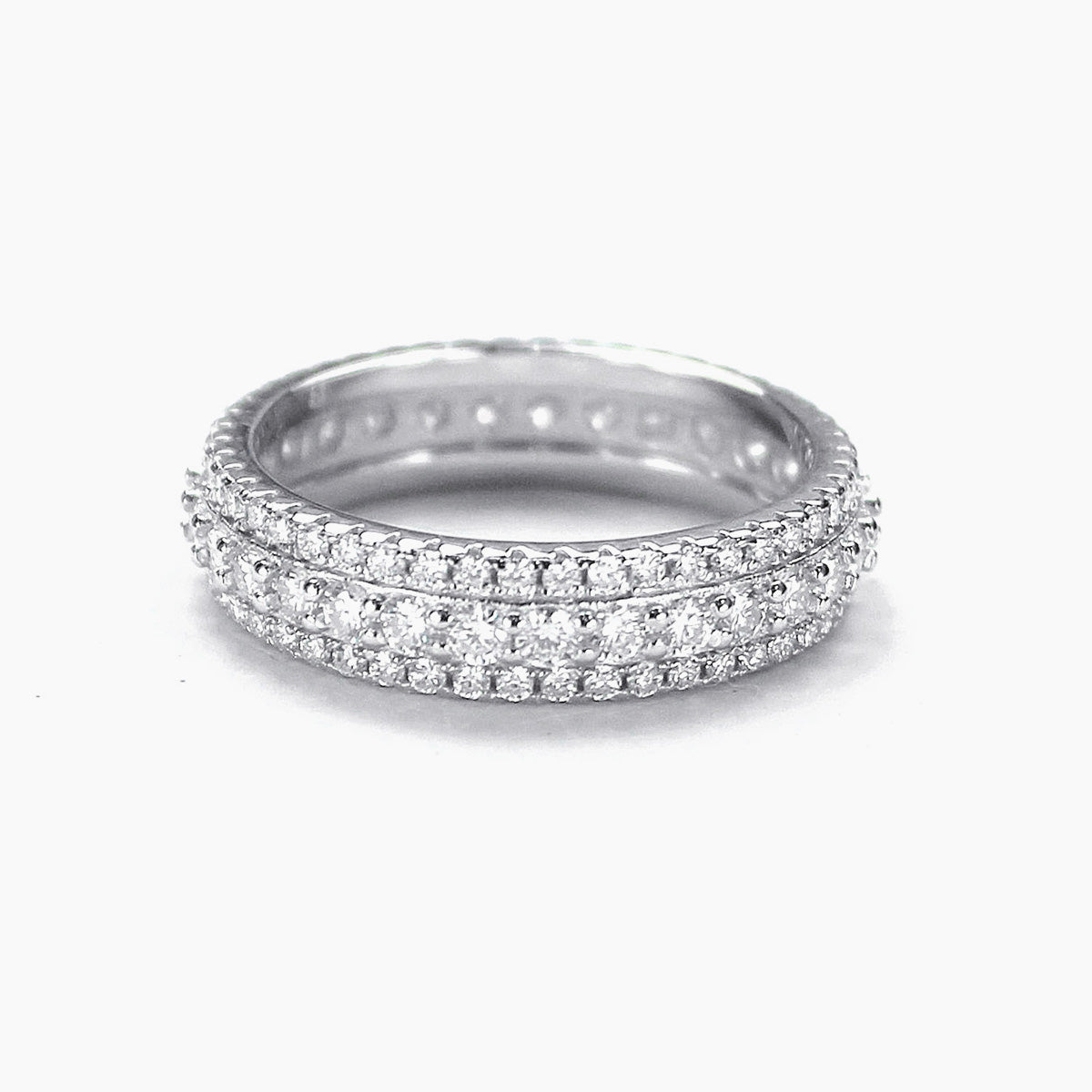 Celeste Triple Row Moissanite Ring – 18K Gold Plated Sterling Silver ...
